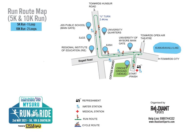 5K & 10K Run Route Map | Raadiant Sports